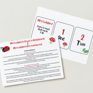 Mrs Ladybird's Count to 10 Flashcards and Counting Mat Digital Download ...