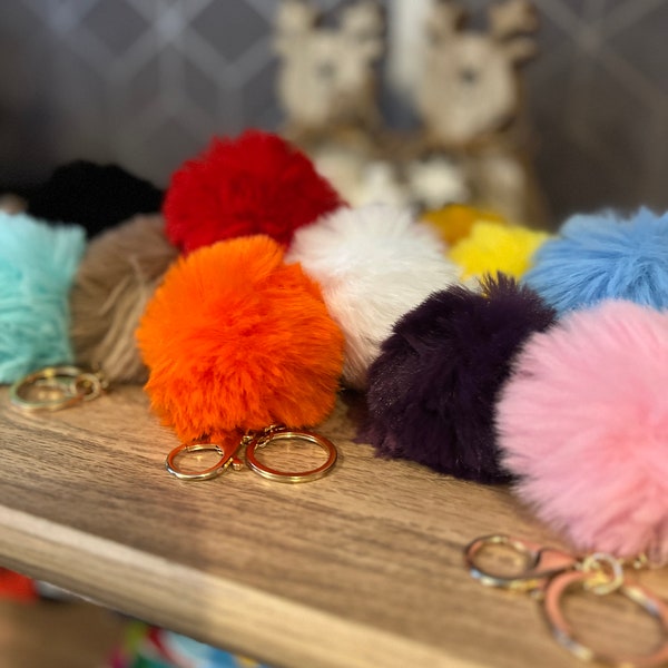 Pom Pom Keyring - Etsy UK