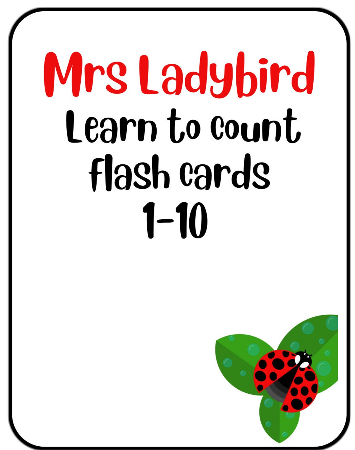 Mrs Ladybird's Count to 10 Flashcards and Counting Mat Digital Download ...