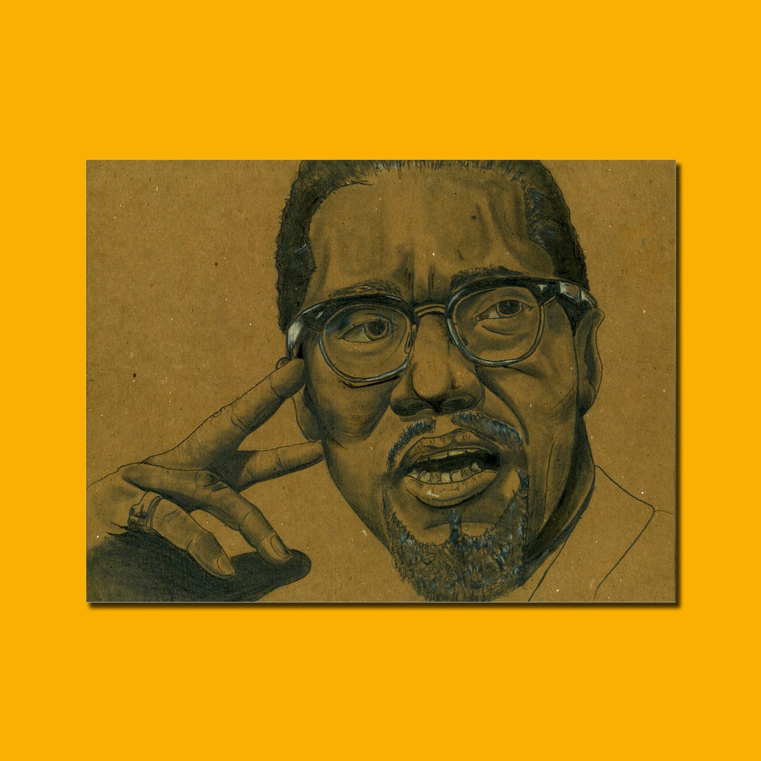 Malcolm X Hand Drawn Portrait Black Art Large Format - Etsy