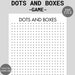 Dots and Boxes Game | Printable Dots Game | Classic Board Game ...