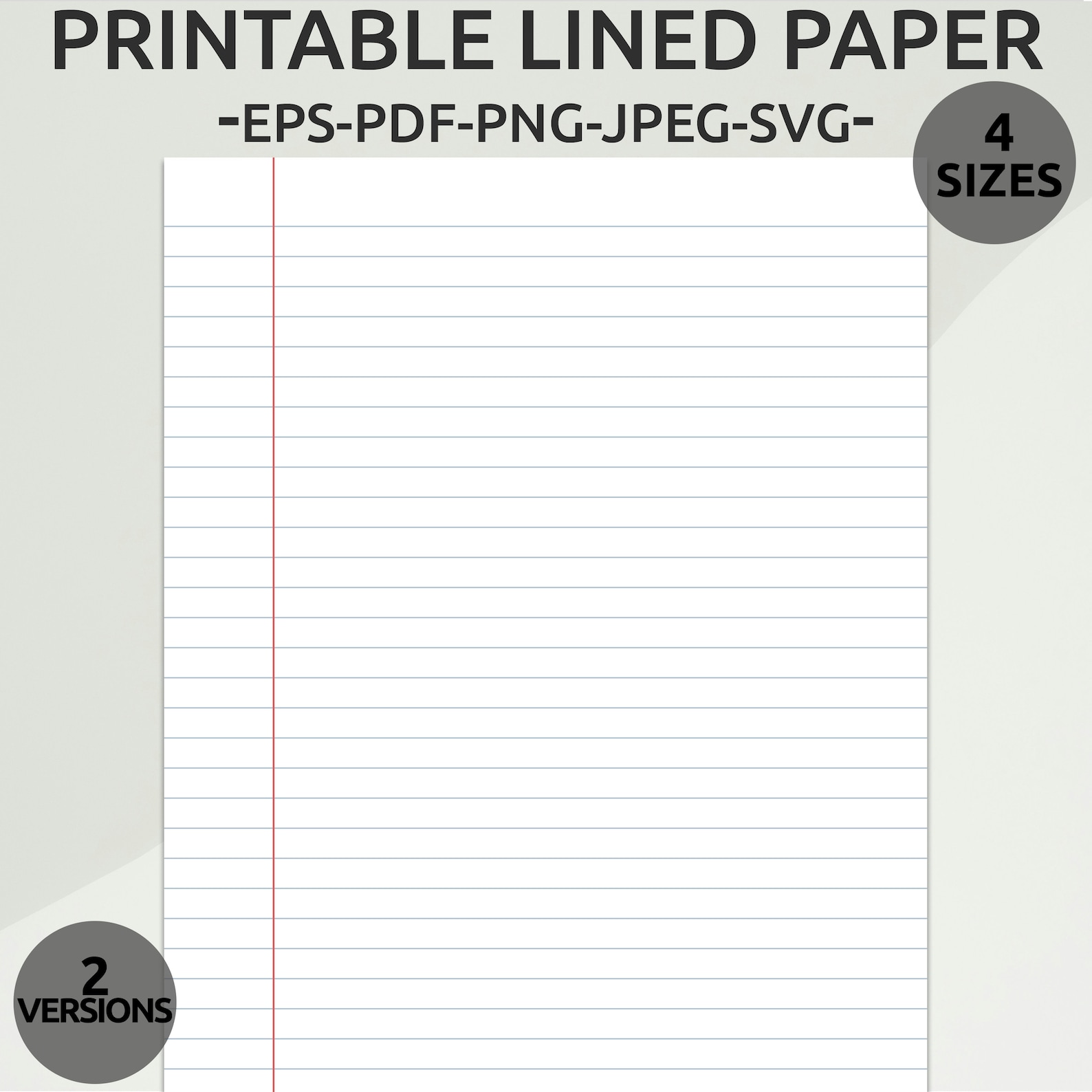 Printable Lined Paper | Ruled Notebook Paper | Lined Notebook | School ...
