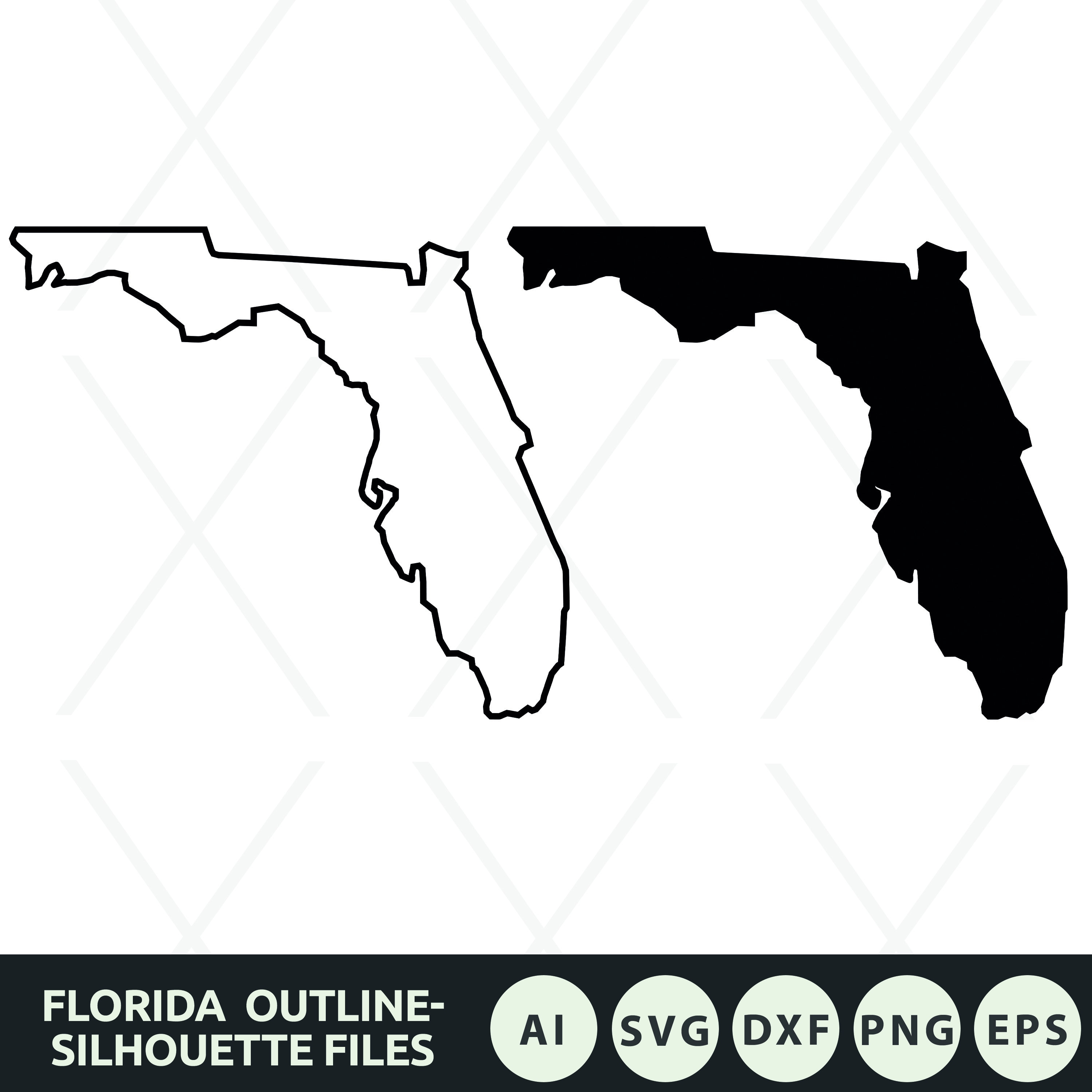 Florida State Outline SVG Files Florida Silhouette SVG Files Florida ...