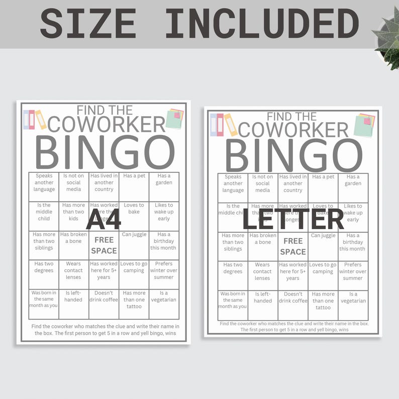 Coworker Bingo | Find Someone Who Bingo Game | Team Building Activity ...