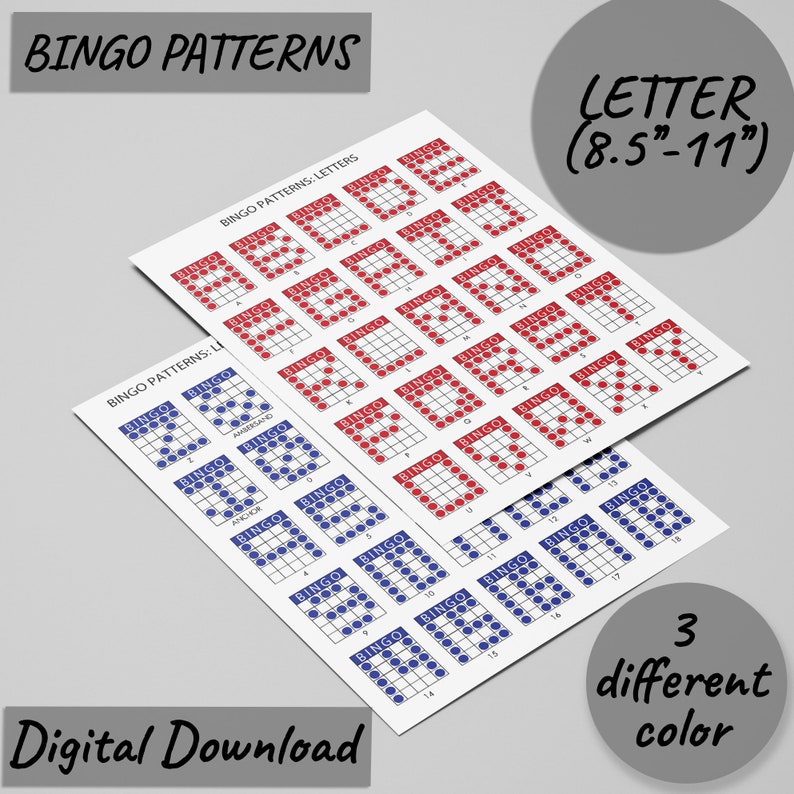 100 Bingo Patterns | Printable Fun Bingo Party Game | Bingo Winning ...