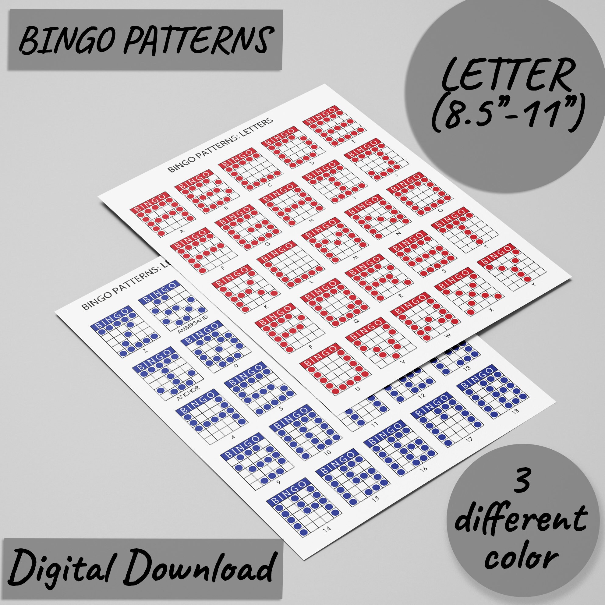 100 Bingo Patterns | Printable Fun Bingo Party Game | Bingo Winning ...
