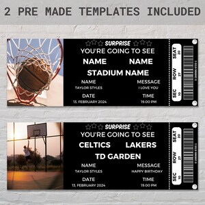 Custom Basketball Tickets | Printable Basketball Tickets Canva Template ...
