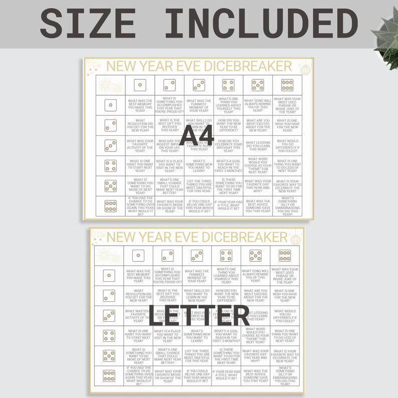 New Year’s Dice Game | Icebreaker New Year’s Game | New Year's Eve ...