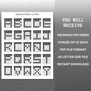 100 Bingo Patterns | Printable Fun Bingo Party Game | Bingo Winning ...