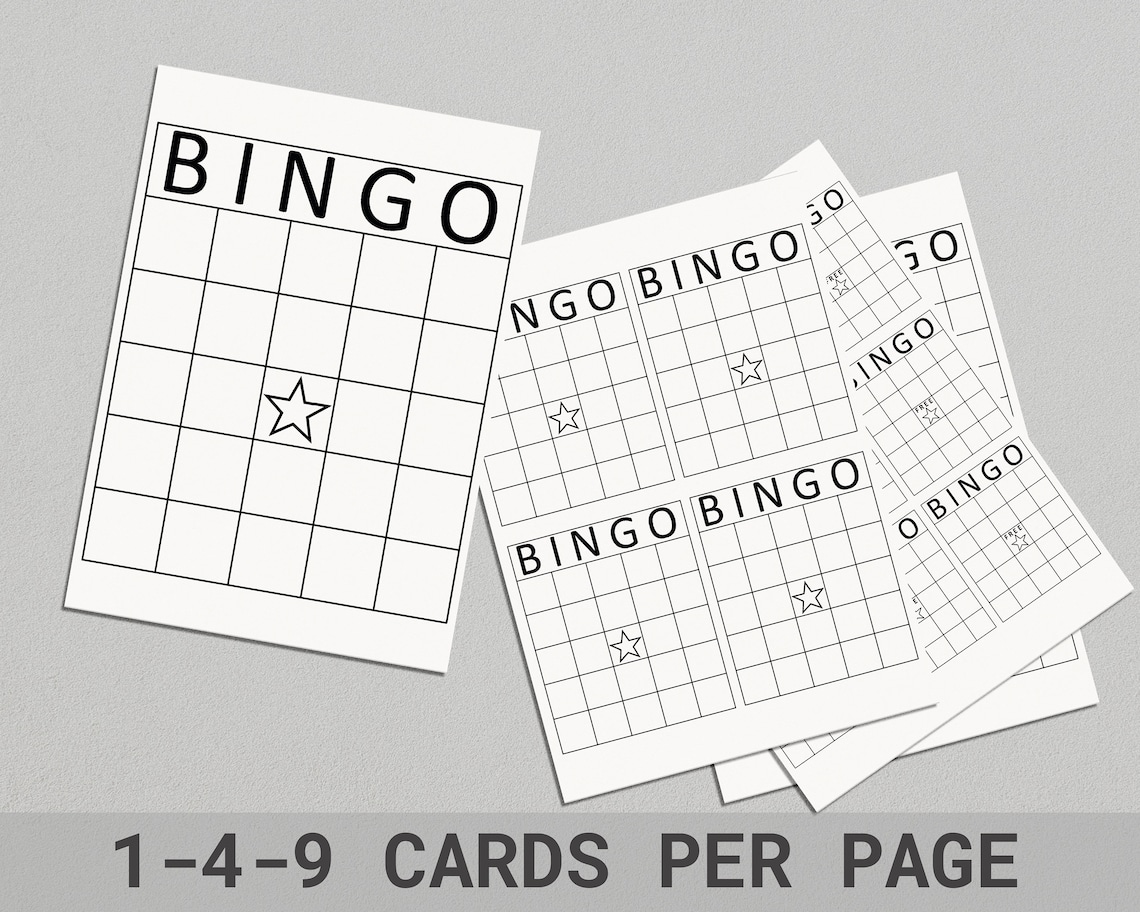 Blank Bingo Card Template | Fun Bingo Party Game | Printable Bingo Game ...