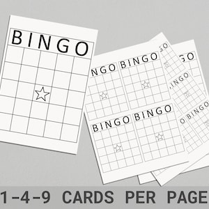 Blank Bingo Card Template | Fun Bingo Party Game | Printable Bingo Game ...