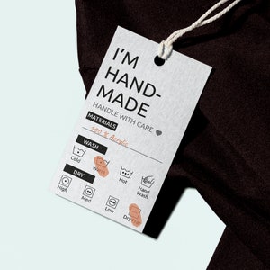 Printable Care Tags Labels Washing Instructions Card Apparel Care ...
