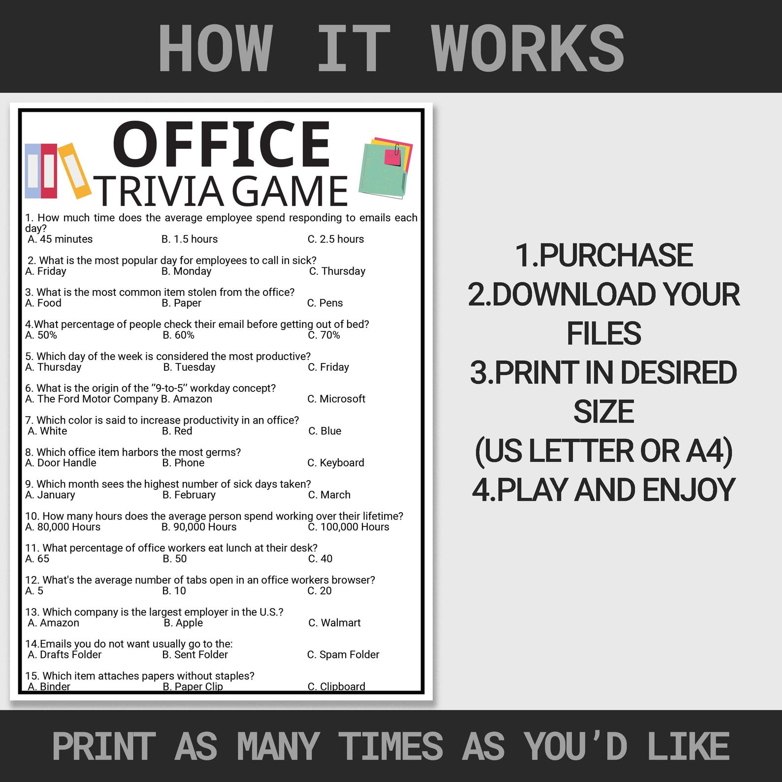 Office Trivia Game | Office Trivia Team Building Game | Office Party ...