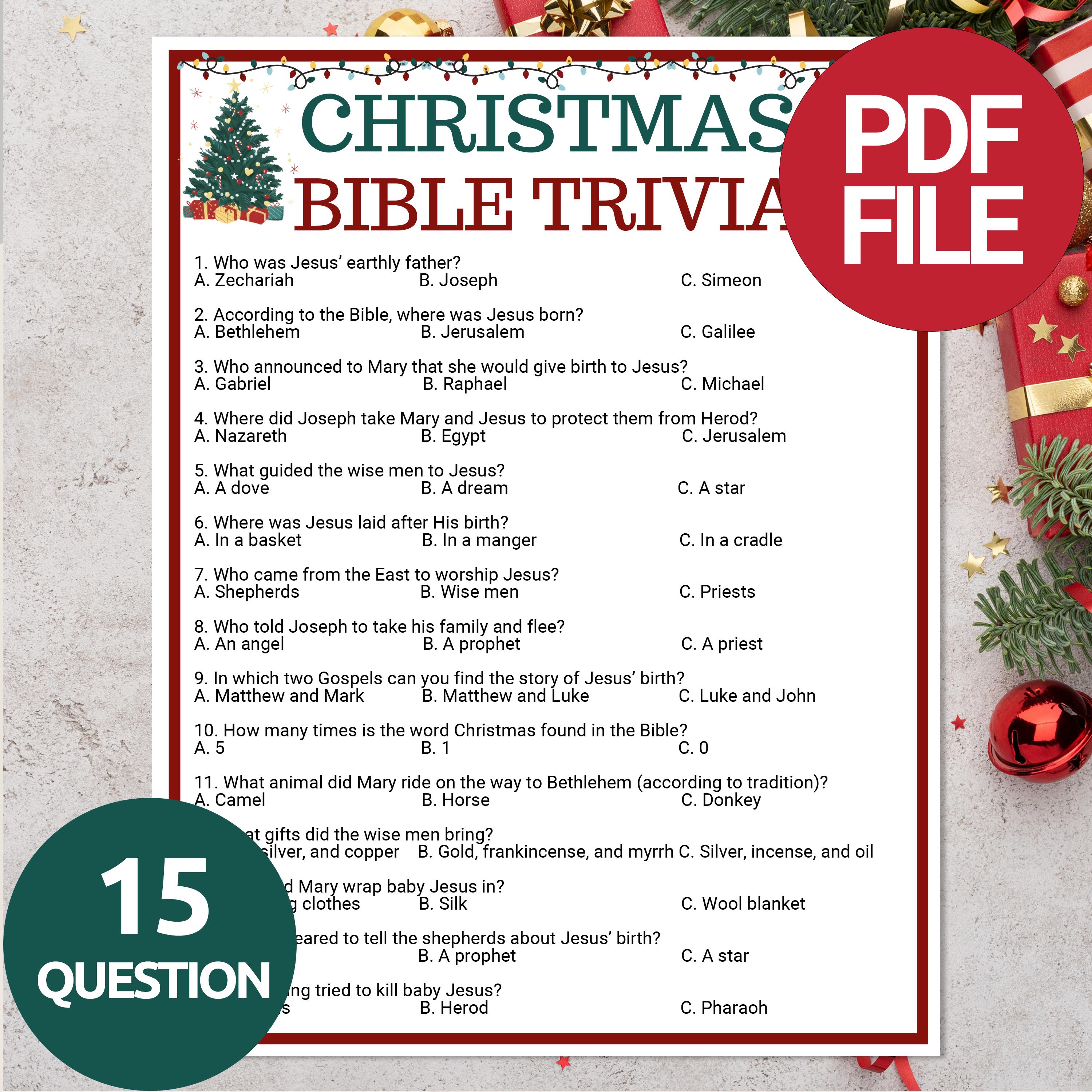 Christmas Bible Trivia Game | Christmas Nativity Game | Fun Christmas ...