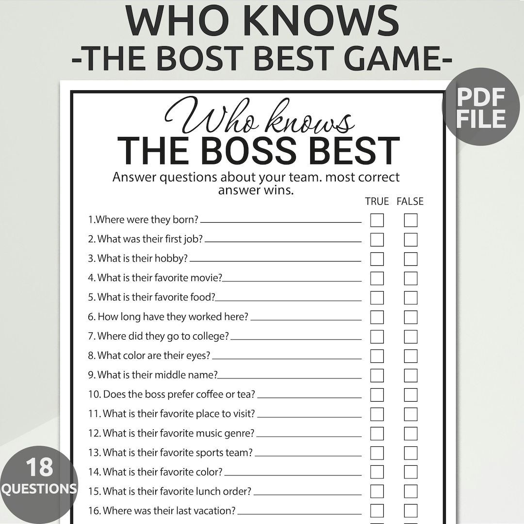 Who Knows the Boss Best Game | How Well Do You Know the Boss Game ...