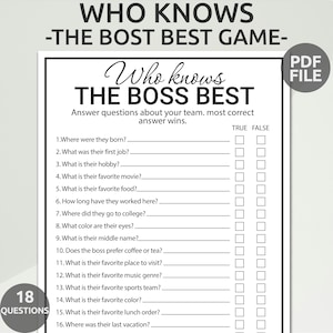 Who Knows the Boss Best Game | How Well Do You Know the Boss Game ...