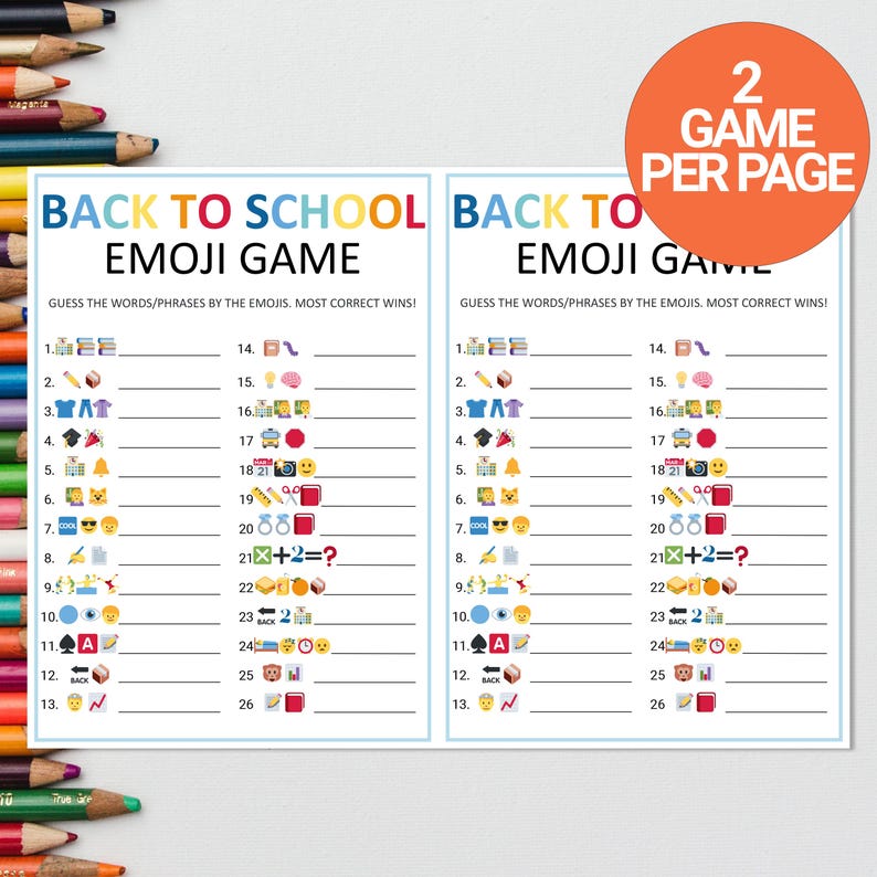 Back to School Emoji Game | School Emoji Quiz | First Day of School ...