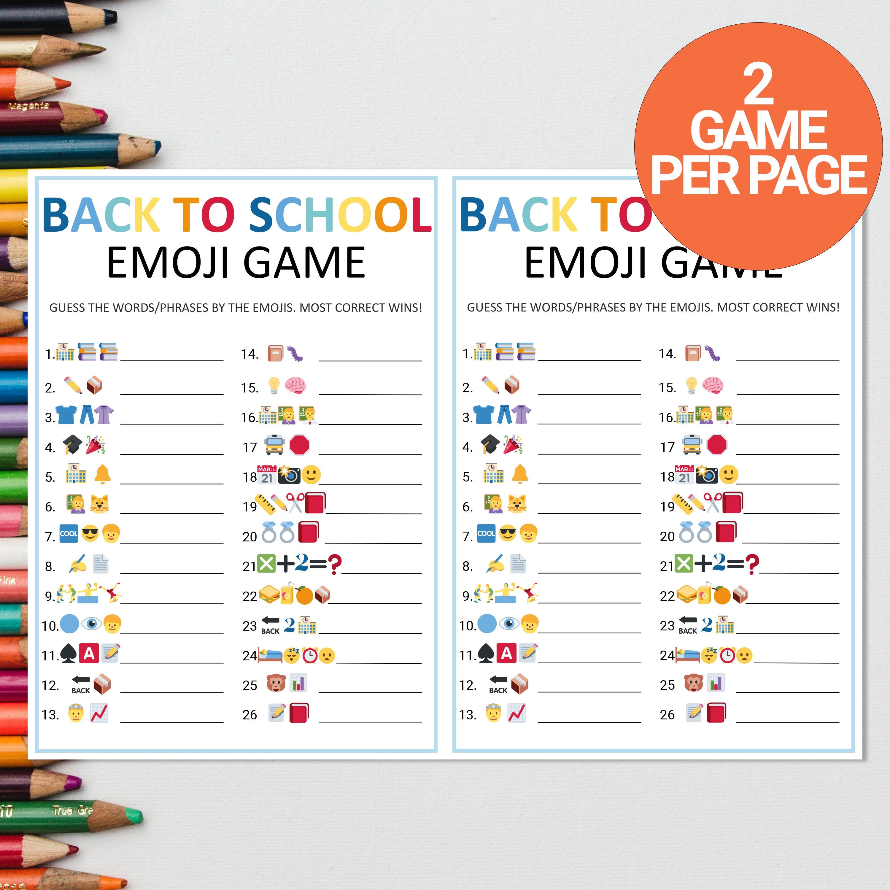 Back to School Emoji Game | School Emoji Quiz | First Day of School ...