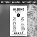 Editable Washing Instructions Card Template Printable Clothing Care ...