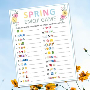 Spring Emoji Game | Spring Emoji Pictionary Game | Spring Activity ...