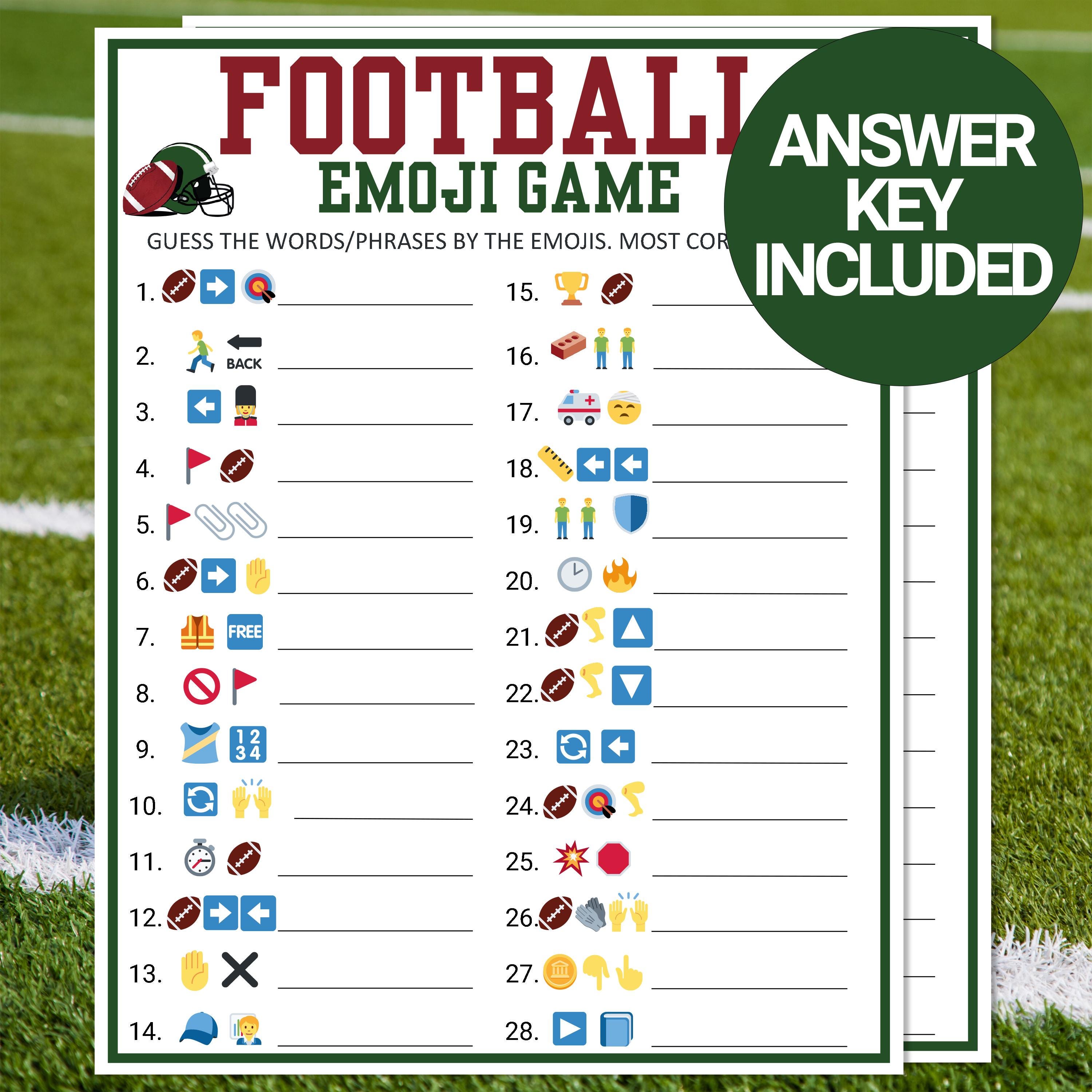 Football Emoji Game | Football Emoji Pictionary Game | Football Team ...