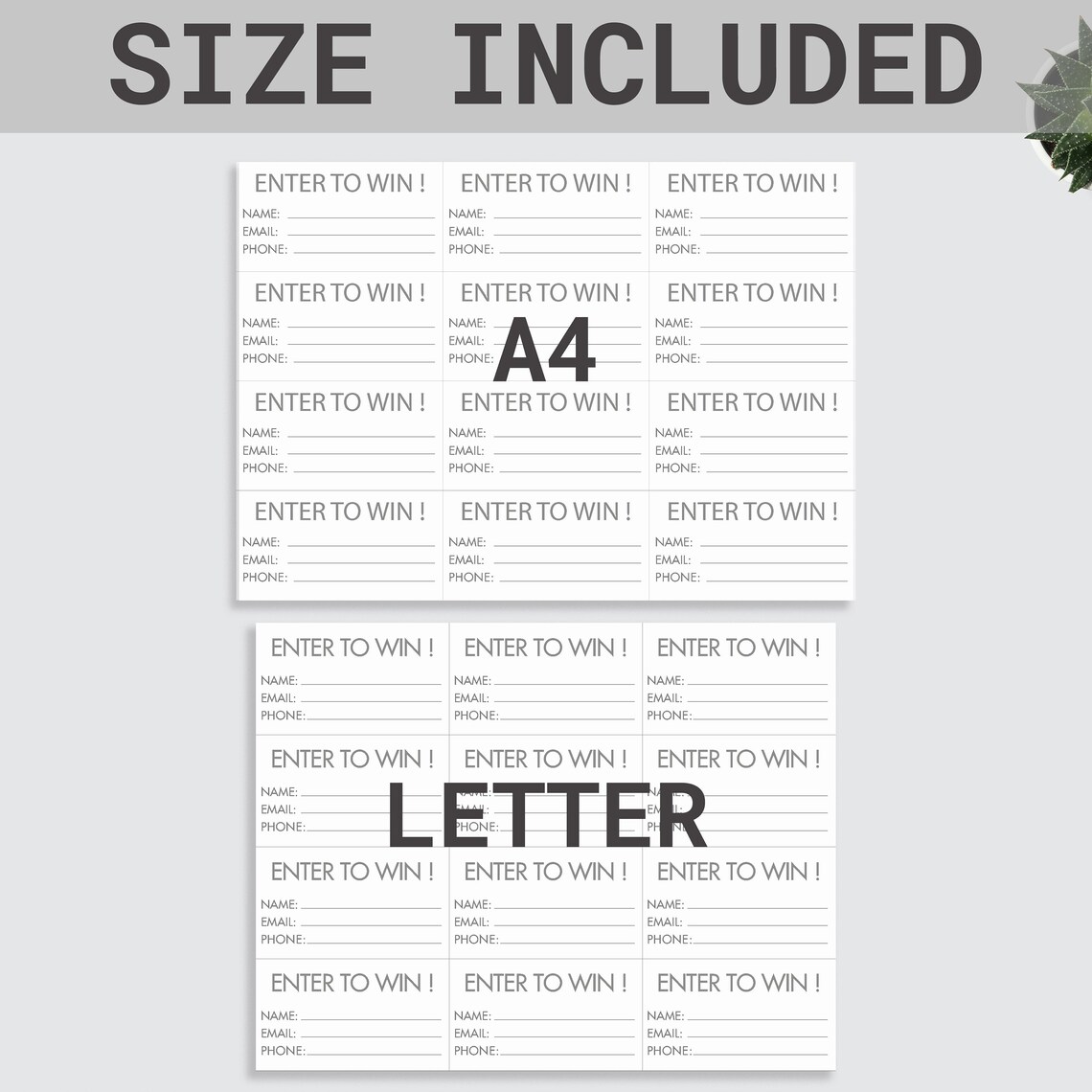 Printable Raffle Tickets | Enter to Win Tickets | Enter to Win ...