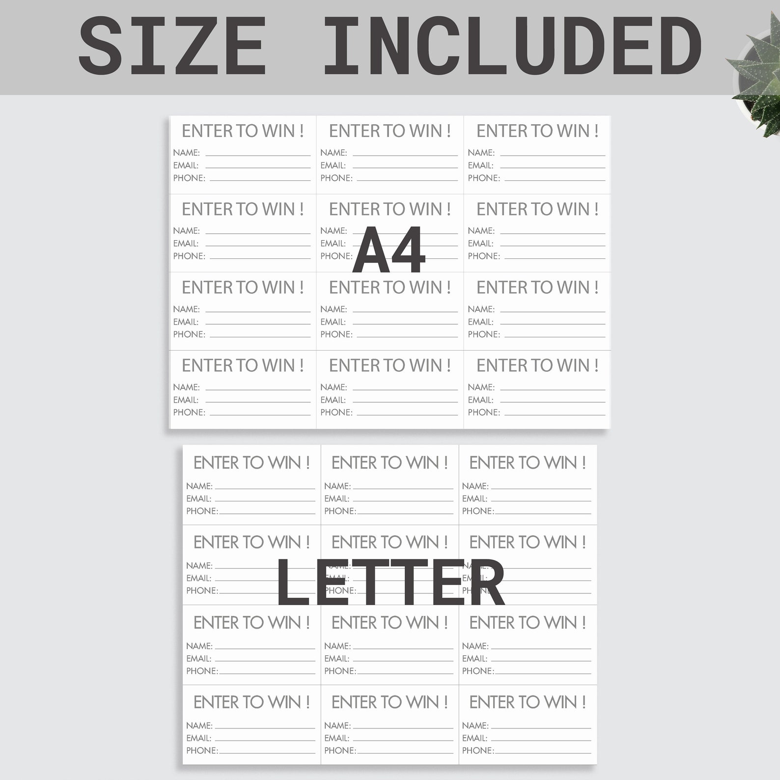 Printable Raffle Tickets | Enter to Win Tickets | Enter to Win ...