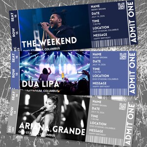 Editable Concert Ticket Template | Custom Concert Ticket | Personalized ...