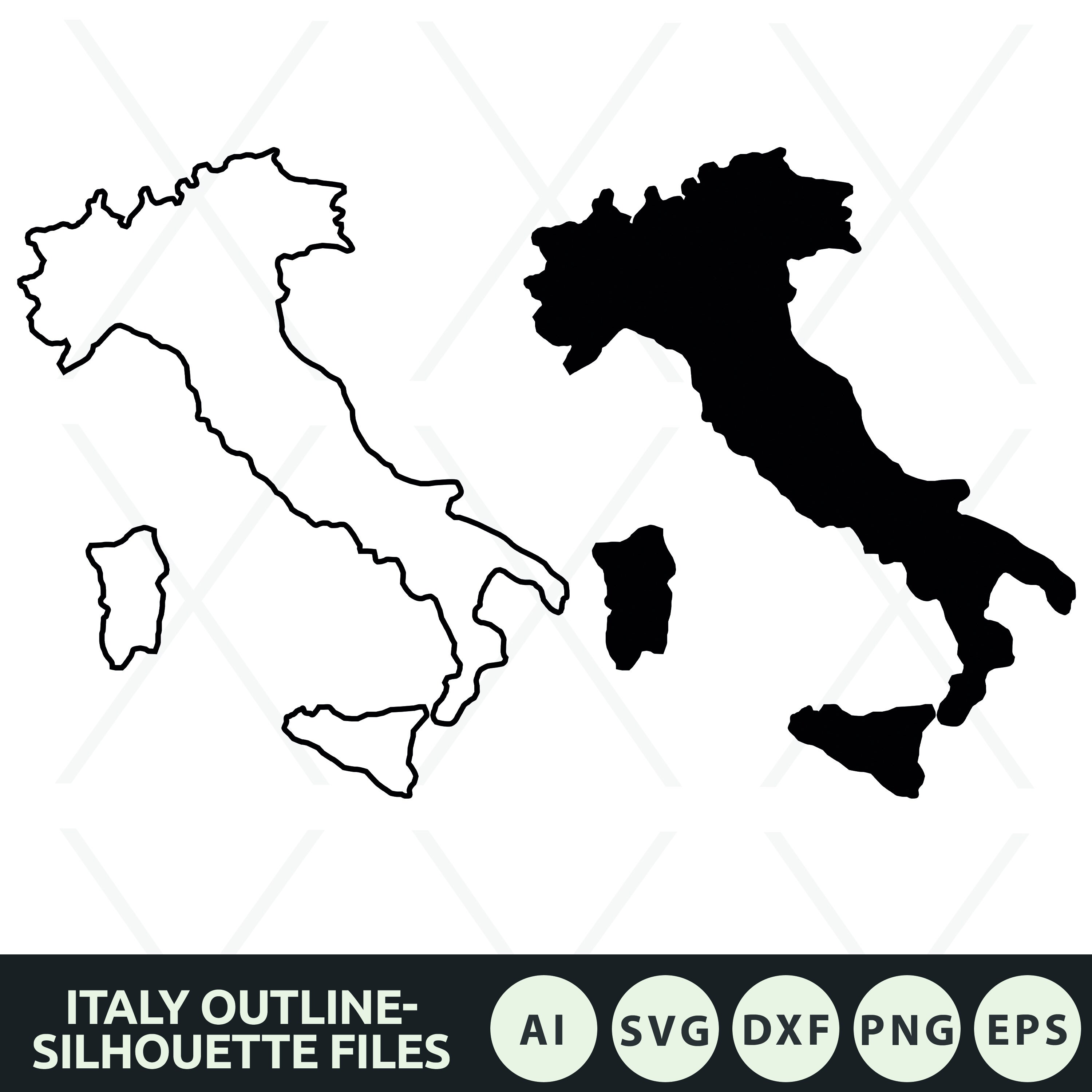 Italy SVG Files Italy Cut Files Italy Outline SVG Italy Silhouette SVG ...