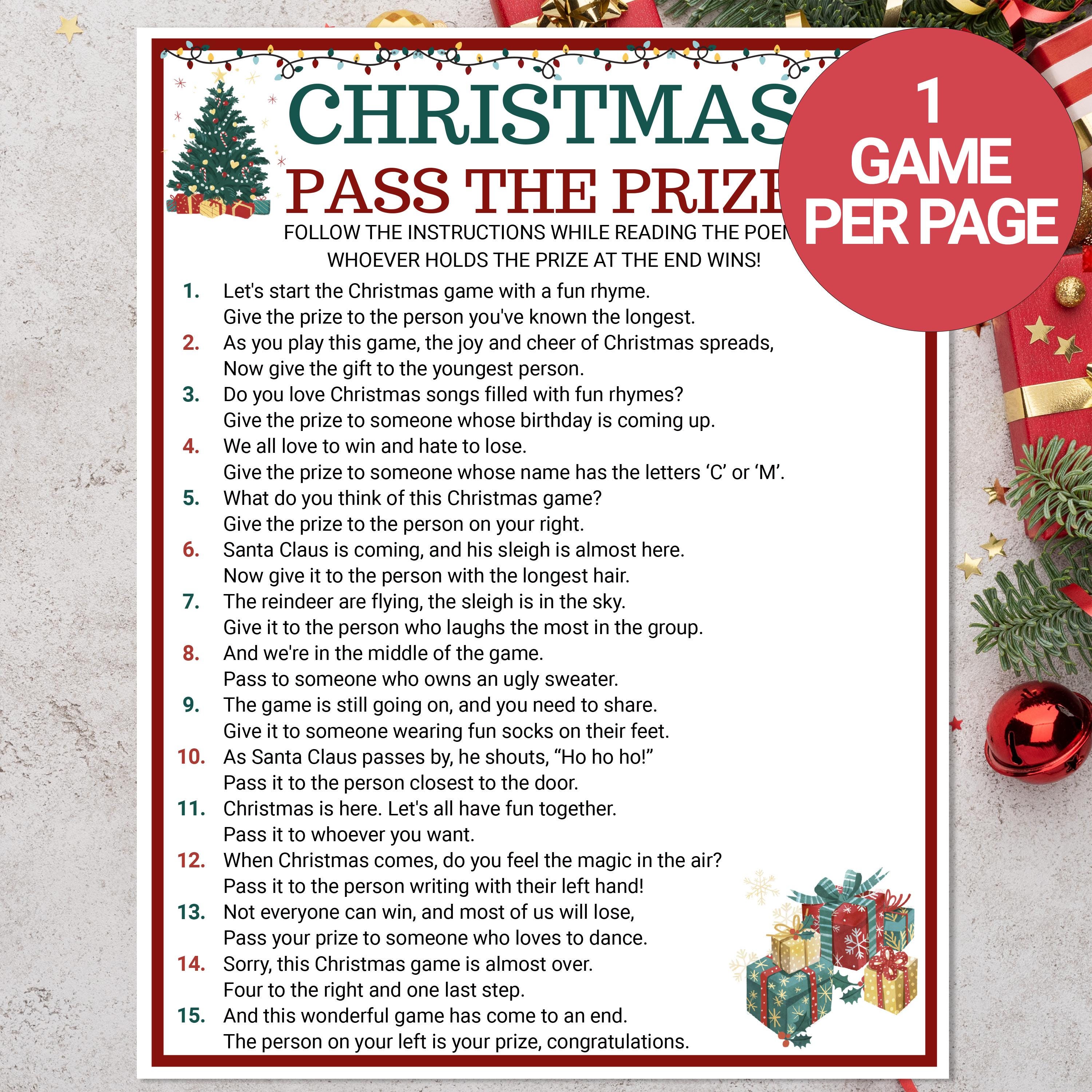 Christmas Pass the Prize Game | Christmas Pass the Parcel Game ...