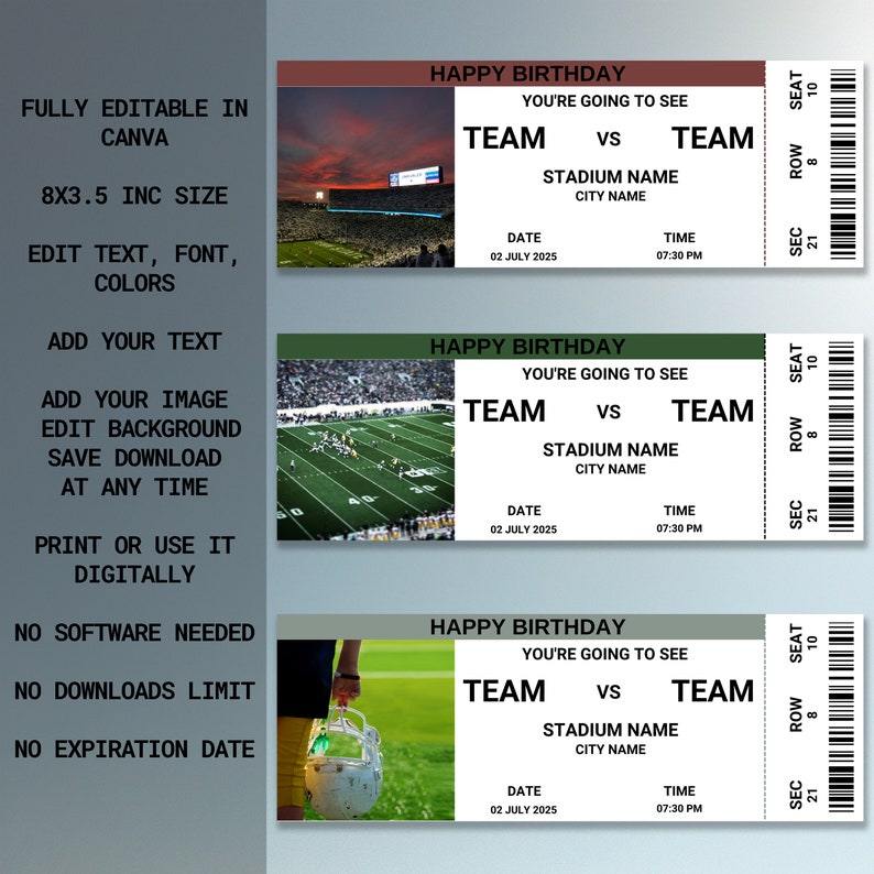 Football Ticket Gift | Football Tickets | Football Birthday Ticket ...