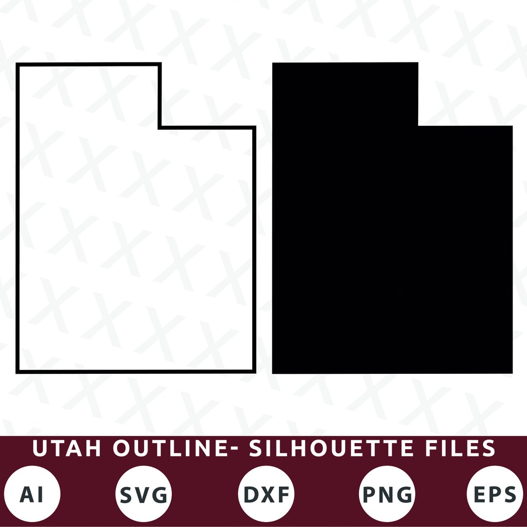 Utah Outline SVG Files Utah Silhouette SVG Files Utah Cut Files United ...