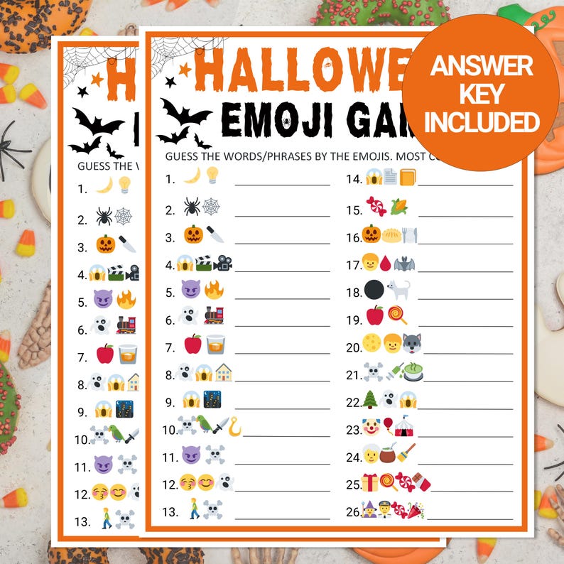 Halloween Emoji Game | Halloween Emoji Pictionary Game | Printable ...