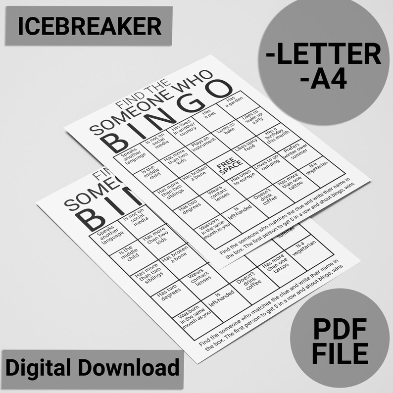 Editable Get to Know You Bingo | Icebreaker Bingo Find Someone Who ...