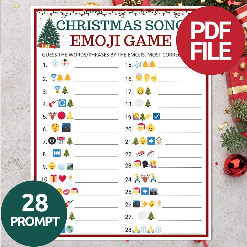 Christmas Song Emoji Game - Etsy