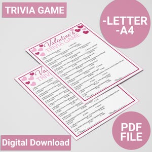 Valentine's Day Trivia Game | Printable Valentine's Day Games ...