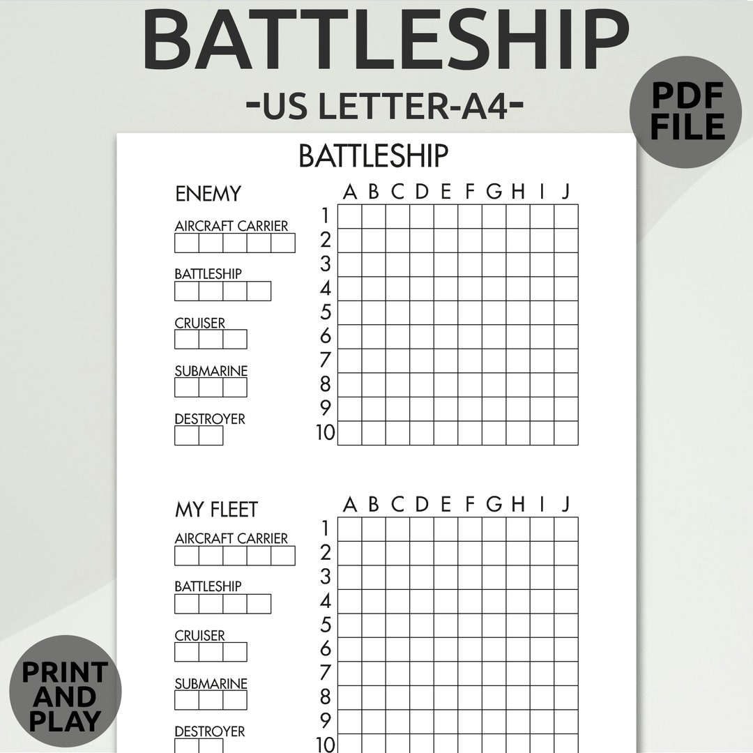 Printable Battleship Game | Battleship Game | Battleship Board Game ...