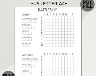 Printable Battleship Game | Battleship Game | Battleship Board Game ...