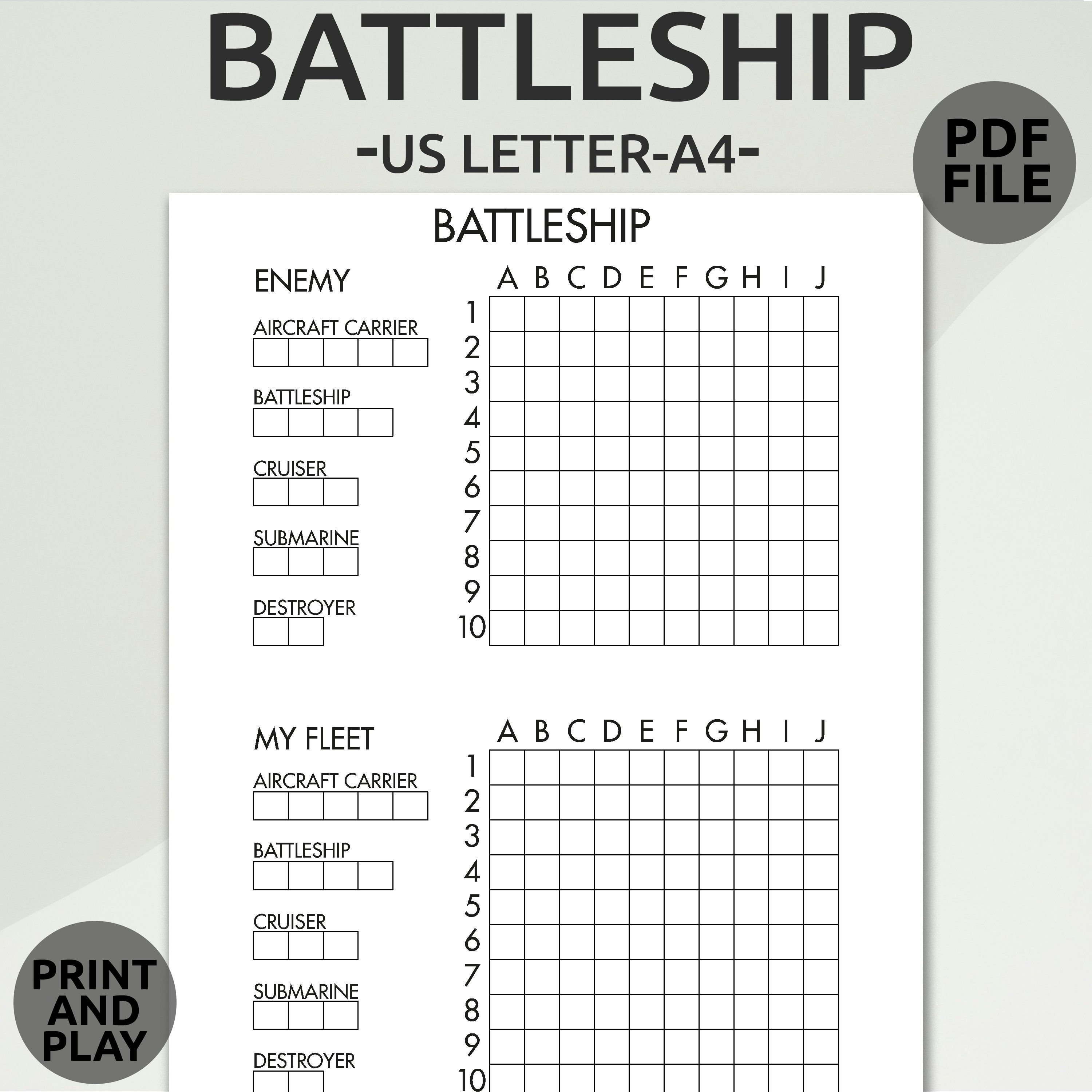 Printable Battleship Game | Battleship Game | Battleship Board Game ...