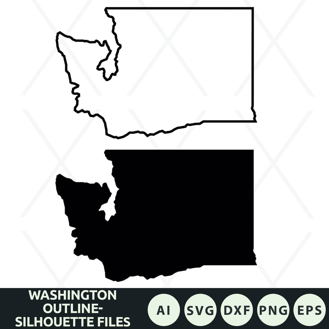 Washington Outline SVG Files | Washington Silhouette SVG Files ...