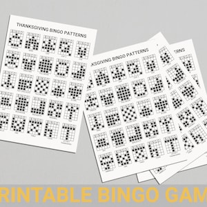 Thanksgiving Bingo Patterns | Printable Thanksgiving Bingo Party Game ...