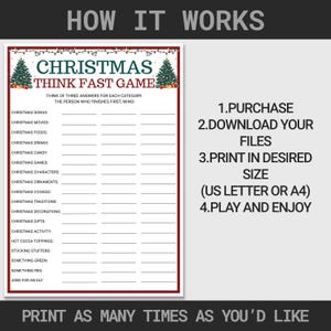 Christmas Think Fast Game | Fun Christmas Quick Fast Game | Christmas ...