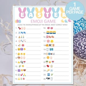 Easter Emoji Pictionary Game | Easter Emoji Game | Printable Easter ...