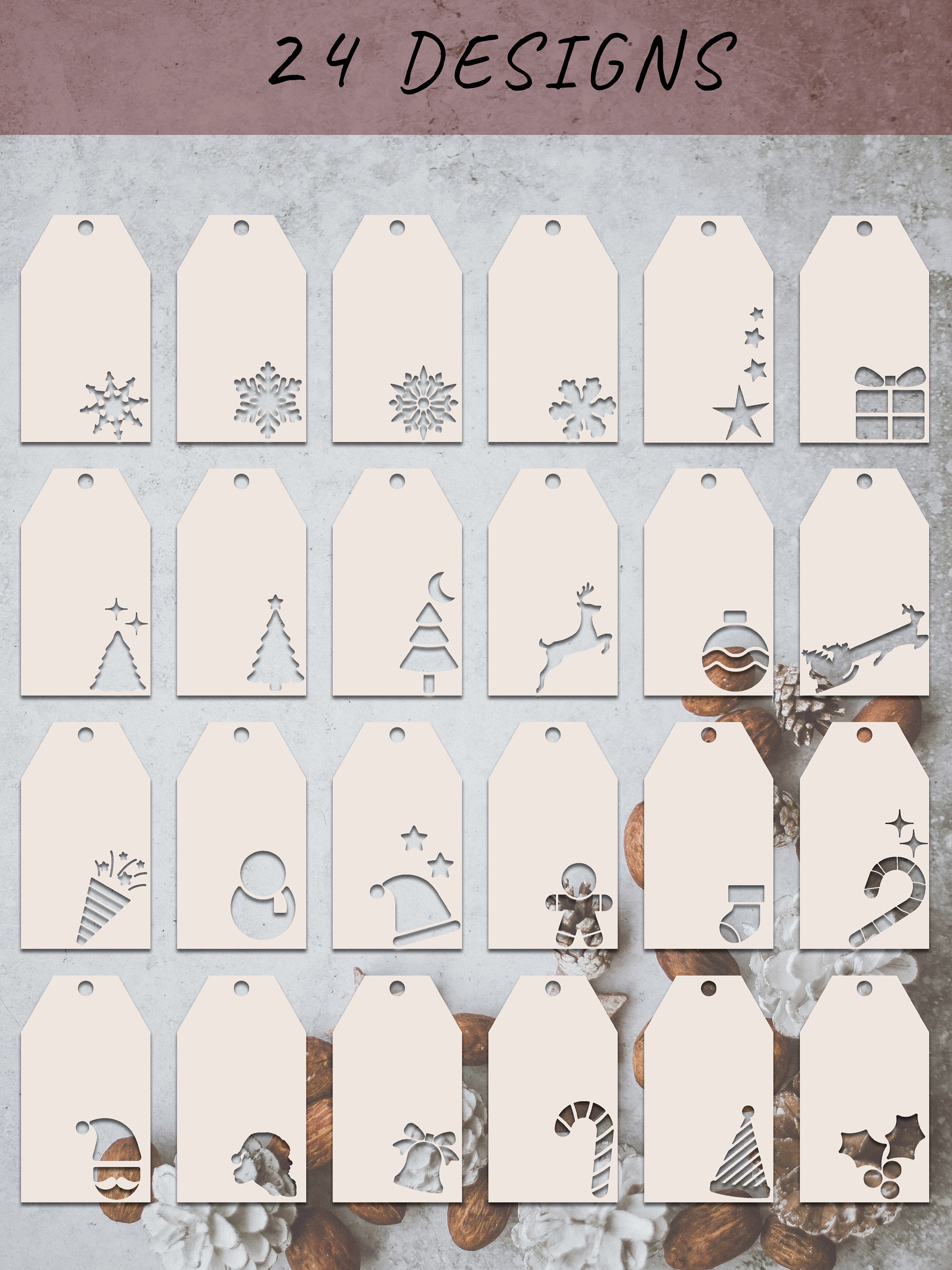 Christmas Gift Tag Templates | Christmas Tag Laser File | Christmas ...