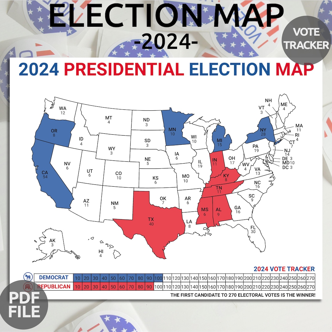 2024 Presidential Election Map | Electoral College Map for Election ...