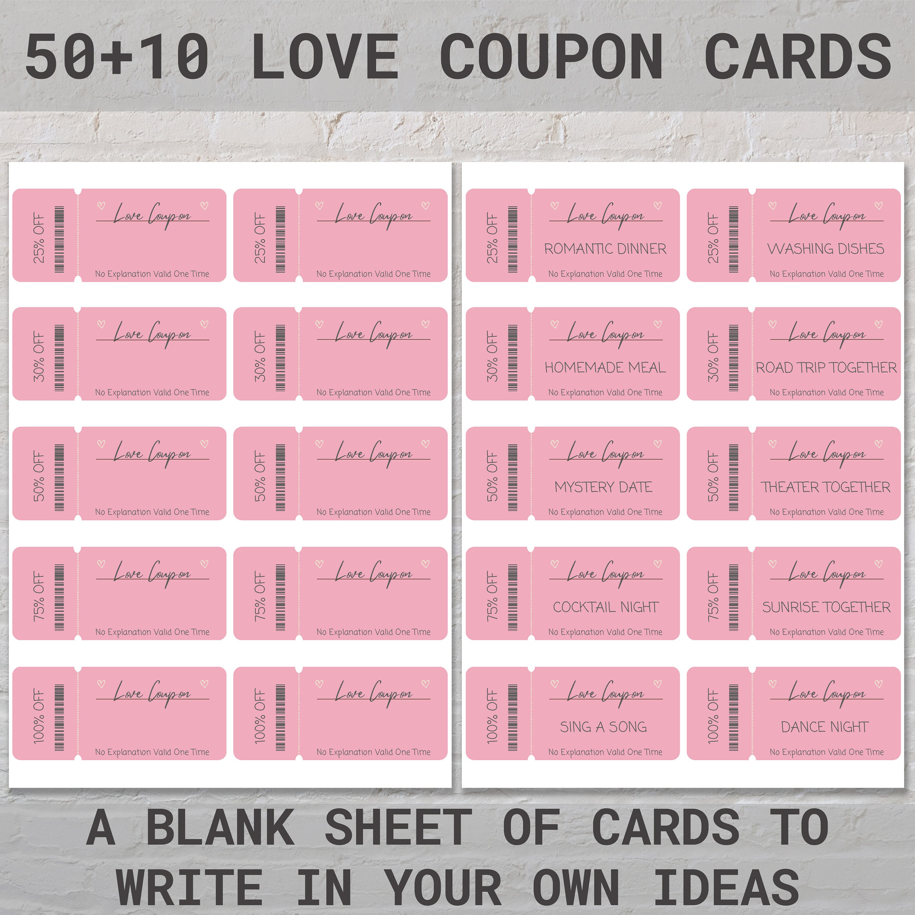 Customizable Love Coupon Book Printable Coupon Book Love Coupon ...