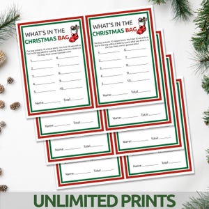 What's in the Bag Christmas Game | Printable Christmas Game | Fun ...