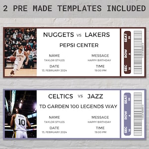 Custom Basketball Tickets | Printable Basketball Tickets Canva Template ...