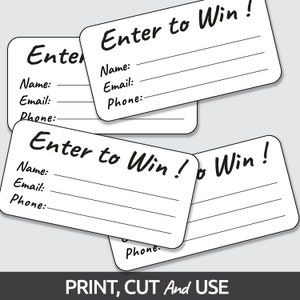 Printable Raffle Tickets | Enter to Win Tickets | Enter to Win ...