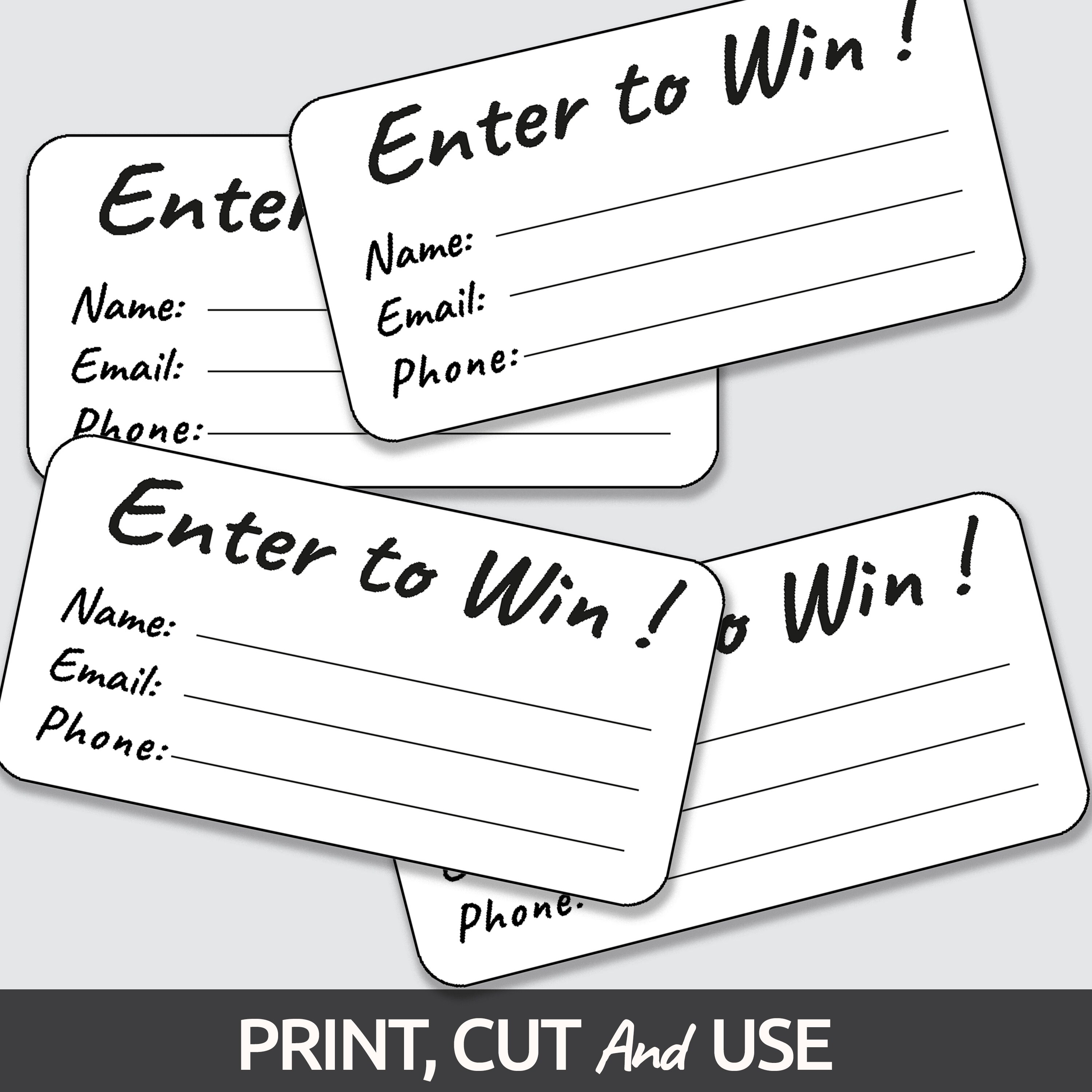 Printable Raffle Tickets | Enter to Win Tickets | Enter to Win ...